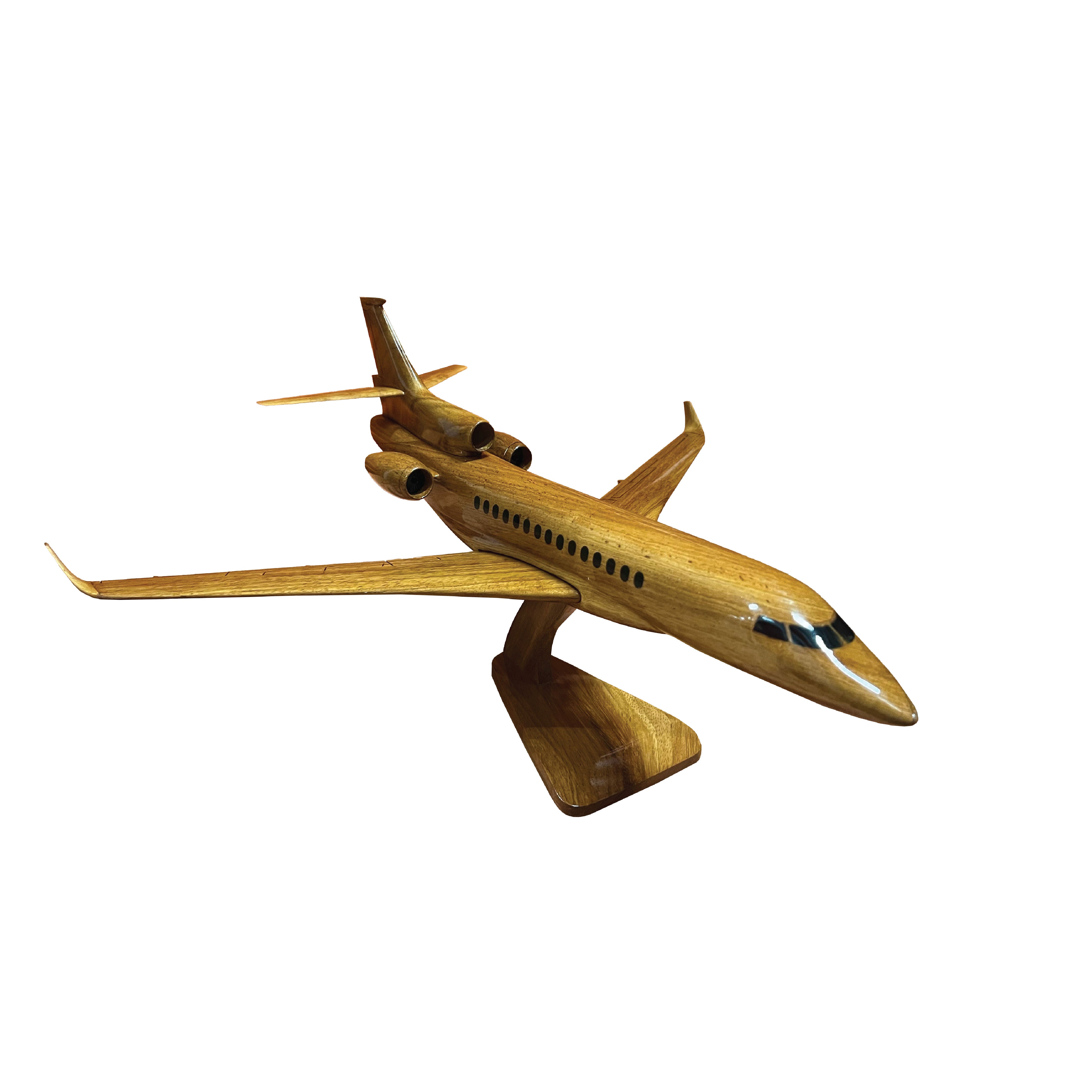 Falcon 8x Mahogany Wood Desktop Airplanes Model – Tesaut Models