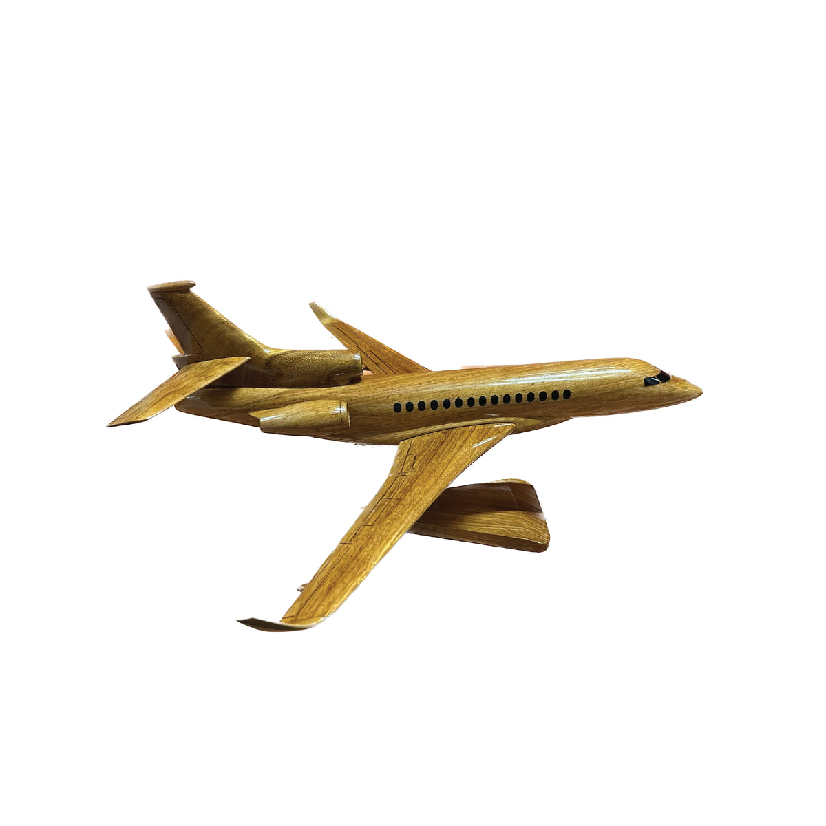 Falcon 8x Mahogany Wood Desktop Airplanes Model – Tesaut Models
