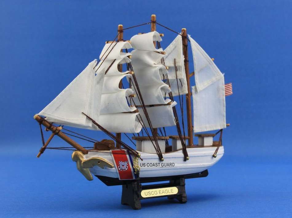 Wooden United States Coast Guard USCG Eagle Model Ship 7" – Tesaut Models